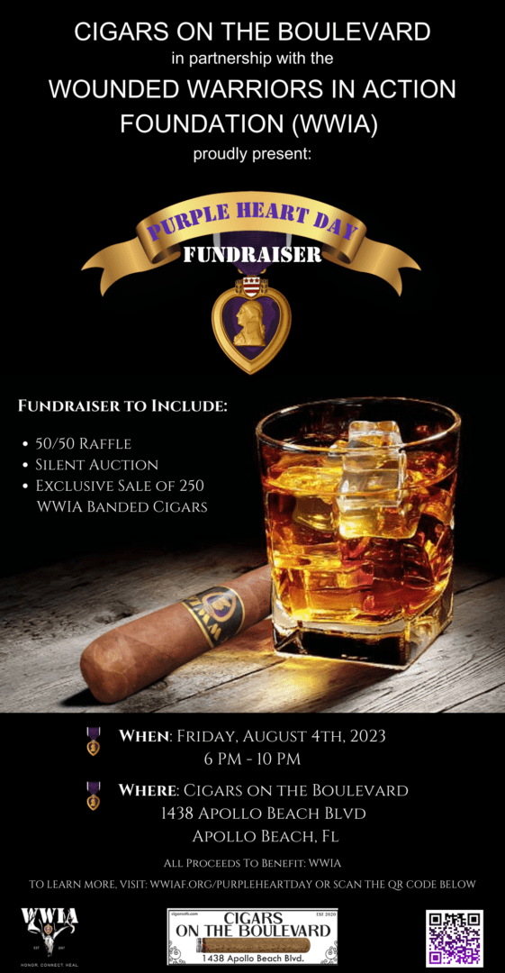 Wounded Warriors in Action Foundation PurpleHeartDay - Cigars on the ...